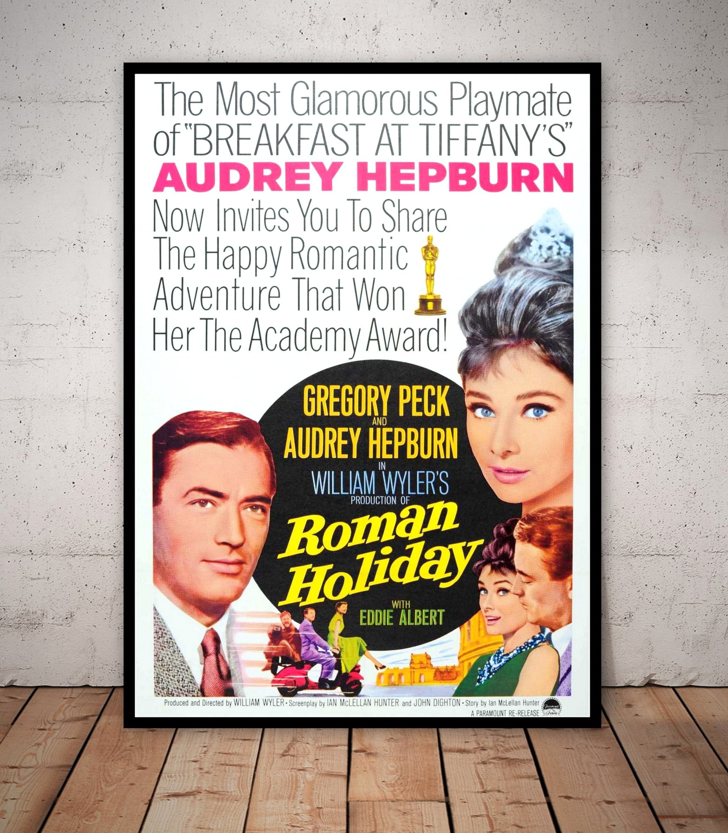 Roman Holiday - Vintage Movie Poster - Audrey Hepburn - Digital ...