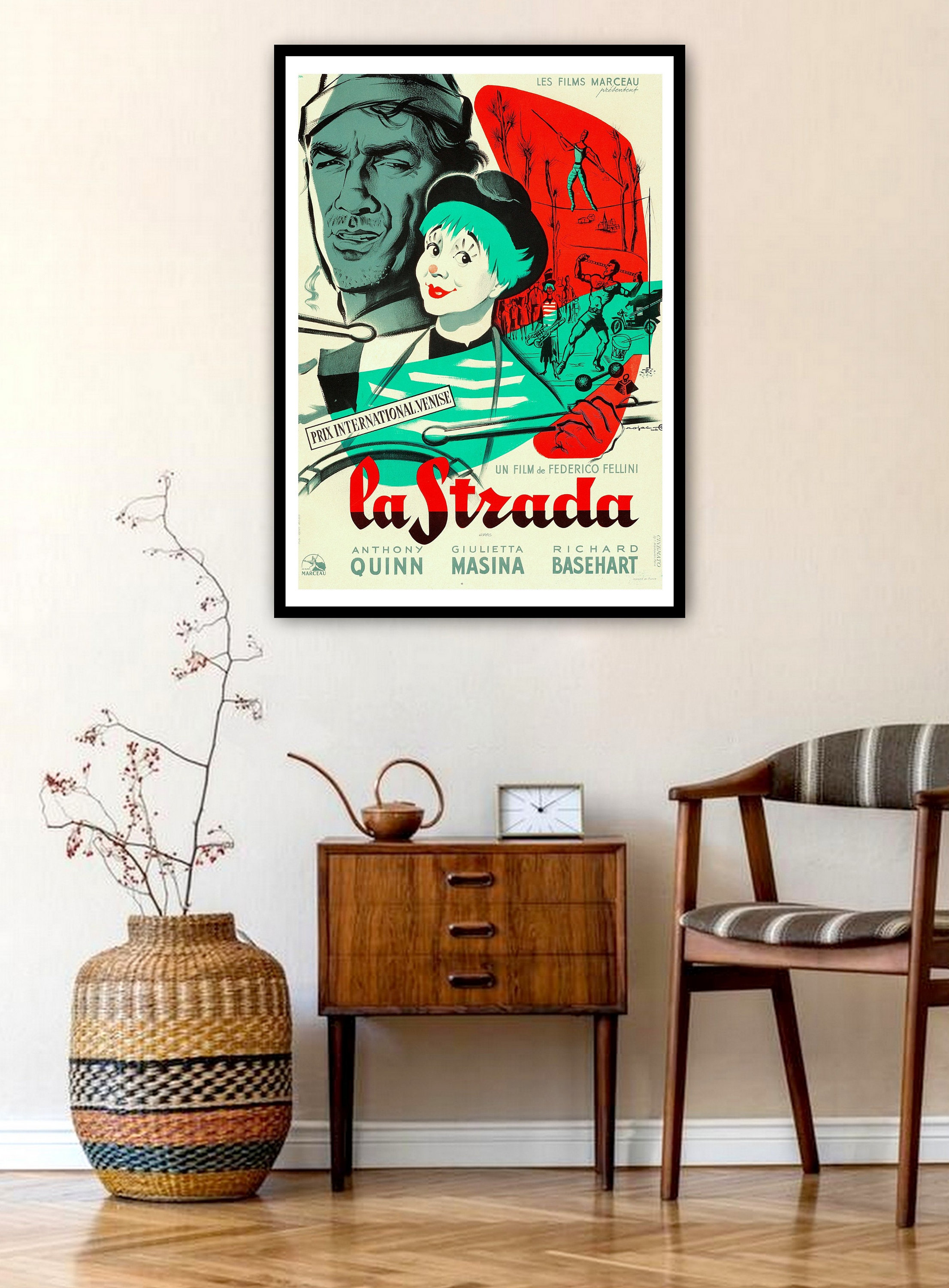 La Strada - Vintage Danish Movie Poster - Fellini - 1954 - Etsy