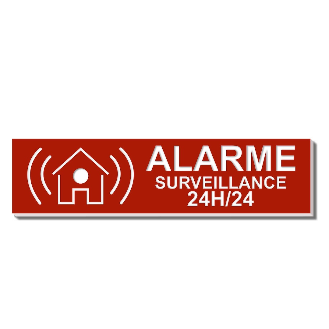 24/7 Monitoring Alarm Sign, 100 X 25 Mm, Acrylic, Weatherproof, for ...