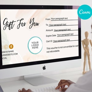 Editable Gift Certificate Template, Printable Gift Voucher, Editable ...