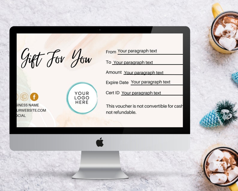 Editable Gift Certificate Template, Printable Gift Voucher, Editable ...