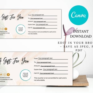 Editable Gift Certificate Template, Printable Gift Voucher, Editable ...