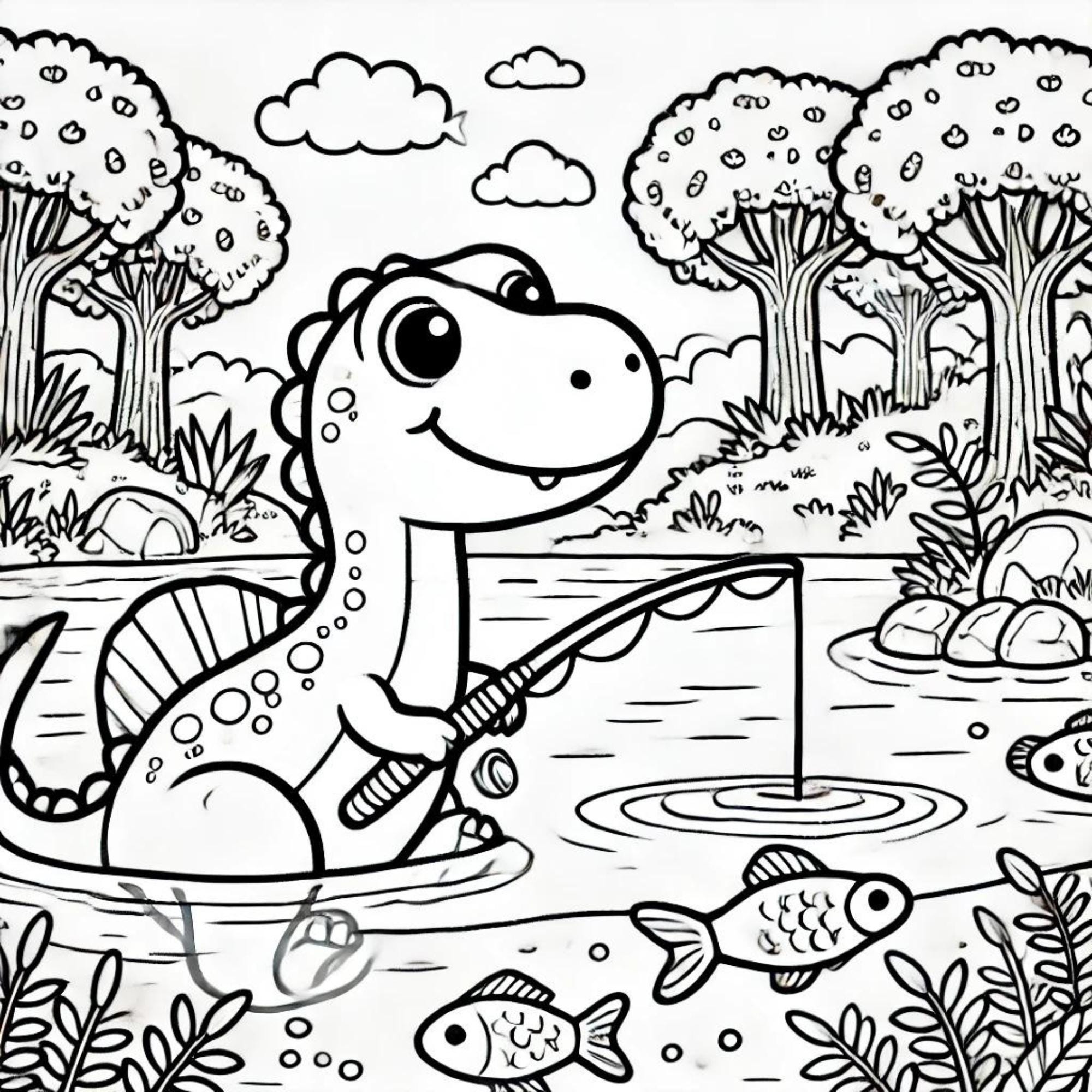 Dinosaur Coloring Book for Kids Ages 4 and up 50 Pages of Dino Fun ...