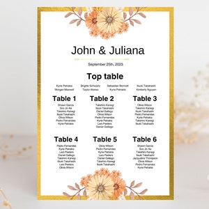Editable Wedding Table Plan Template Printable Seating Plan DIY Table ...