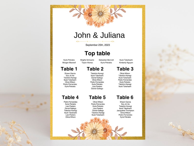 Editable Wedding Table Plan Template Printable Seating Plan DIY Table ...