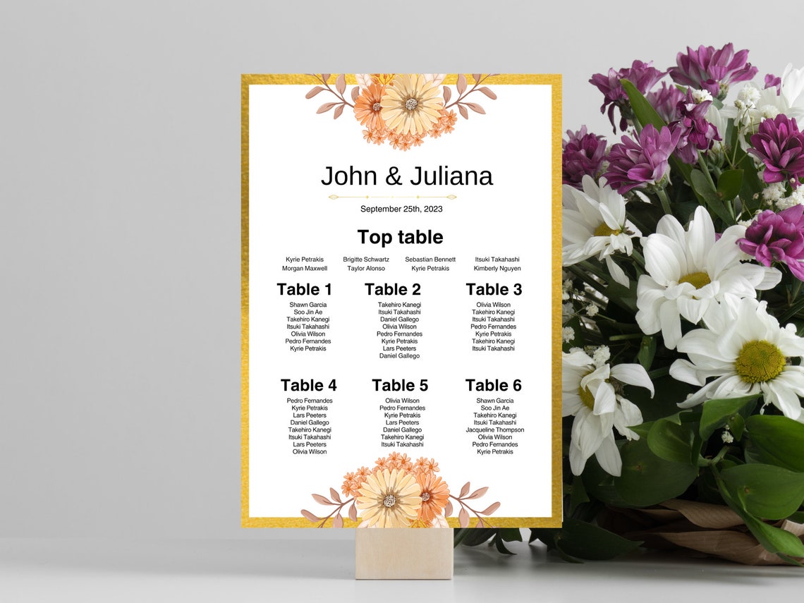Editable Wedding Table Plan Template Printable Seating Plan DIY Table ...