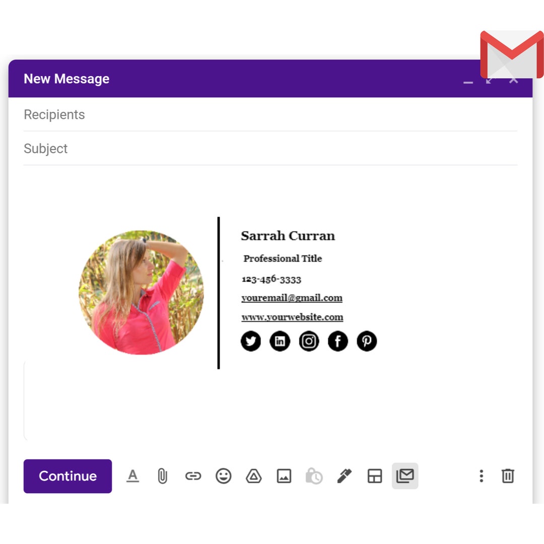 Gmail Email Signature Template. Modern Email Signature - Etsy Australia