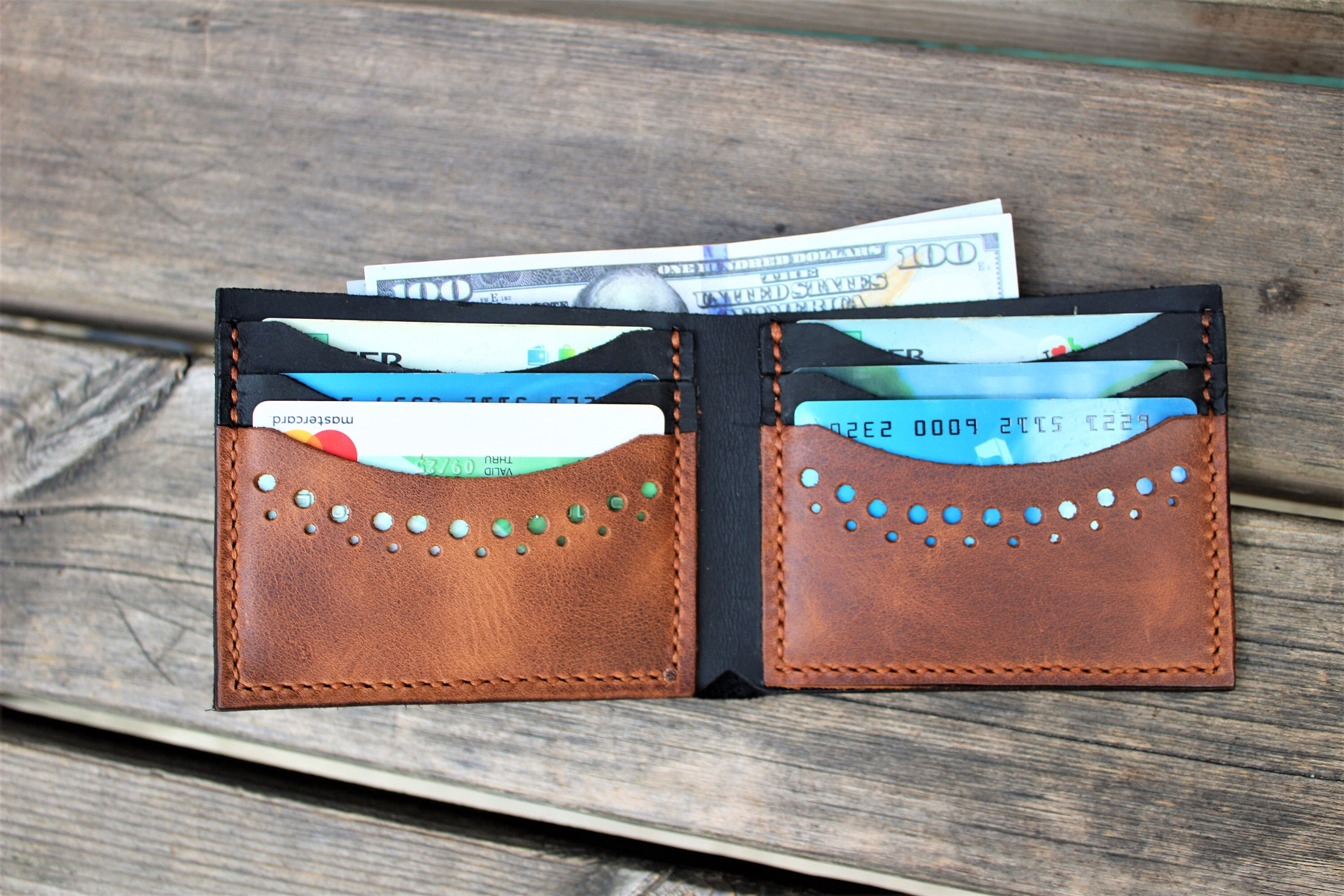 Personalized Leather Classic Men Star Wallet Handmade Genuine - Etsy