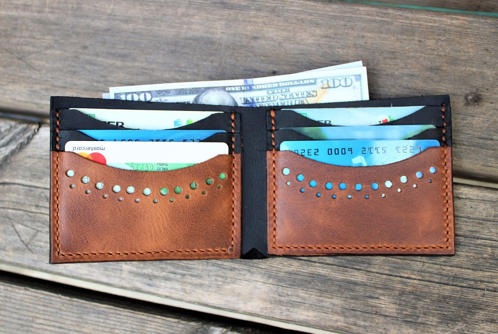 Personalized Leather Wallet: Handmade Engraved Card Holder - Etsy