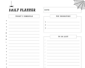 Minimalist Halloween Daily Planner - Etsy
