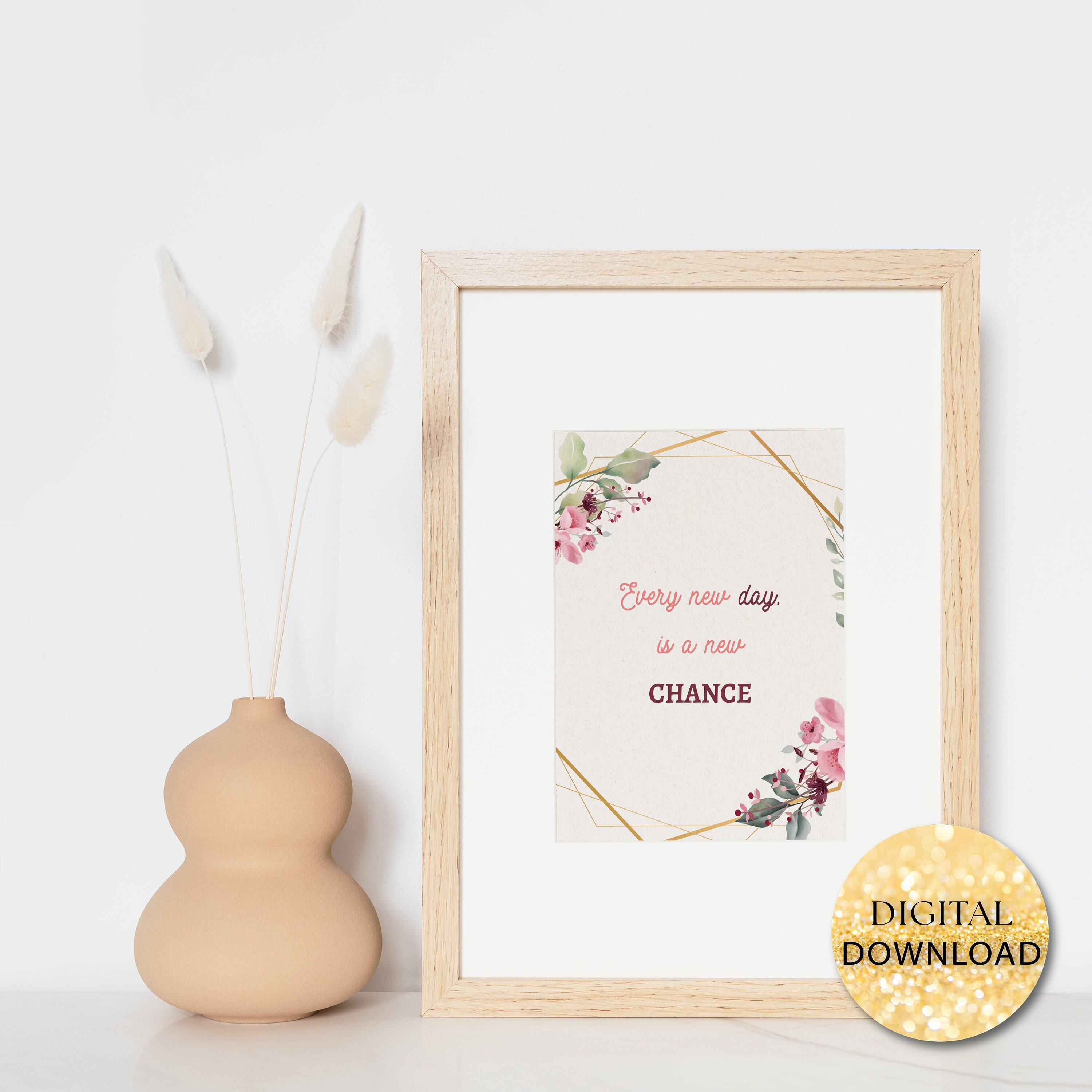 New Chance Mindset Affirmation Printable Wall Art | Mindfulness Gift ...