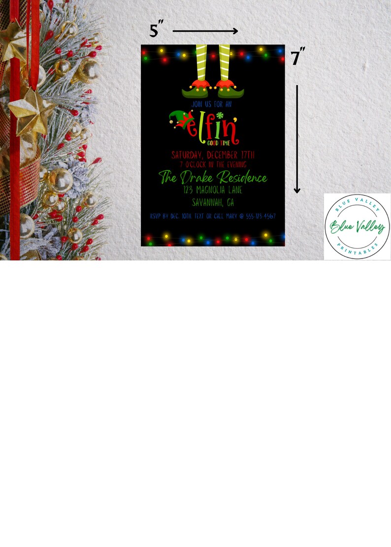 Christmas Party Invitation Template, Digital Download, Holiday ...