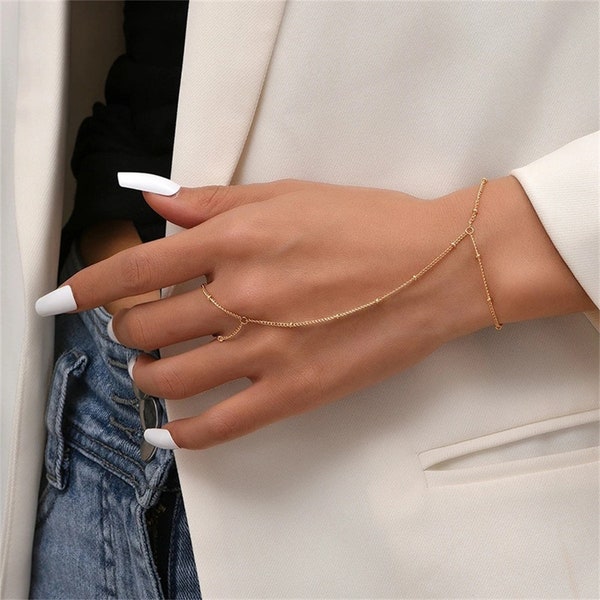 Beaded Hand Chain - Etsy