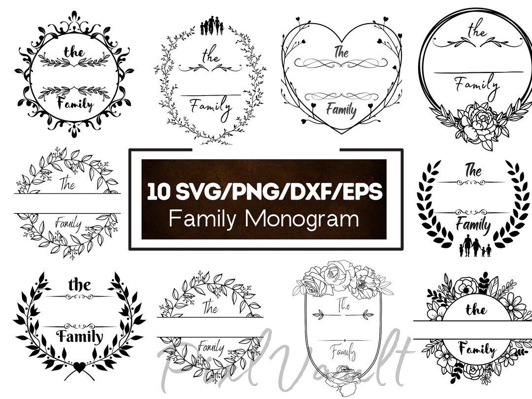 Wedding Split Monogram Svg, Monogram SVG Bundle | Monogram, Family Tree ...