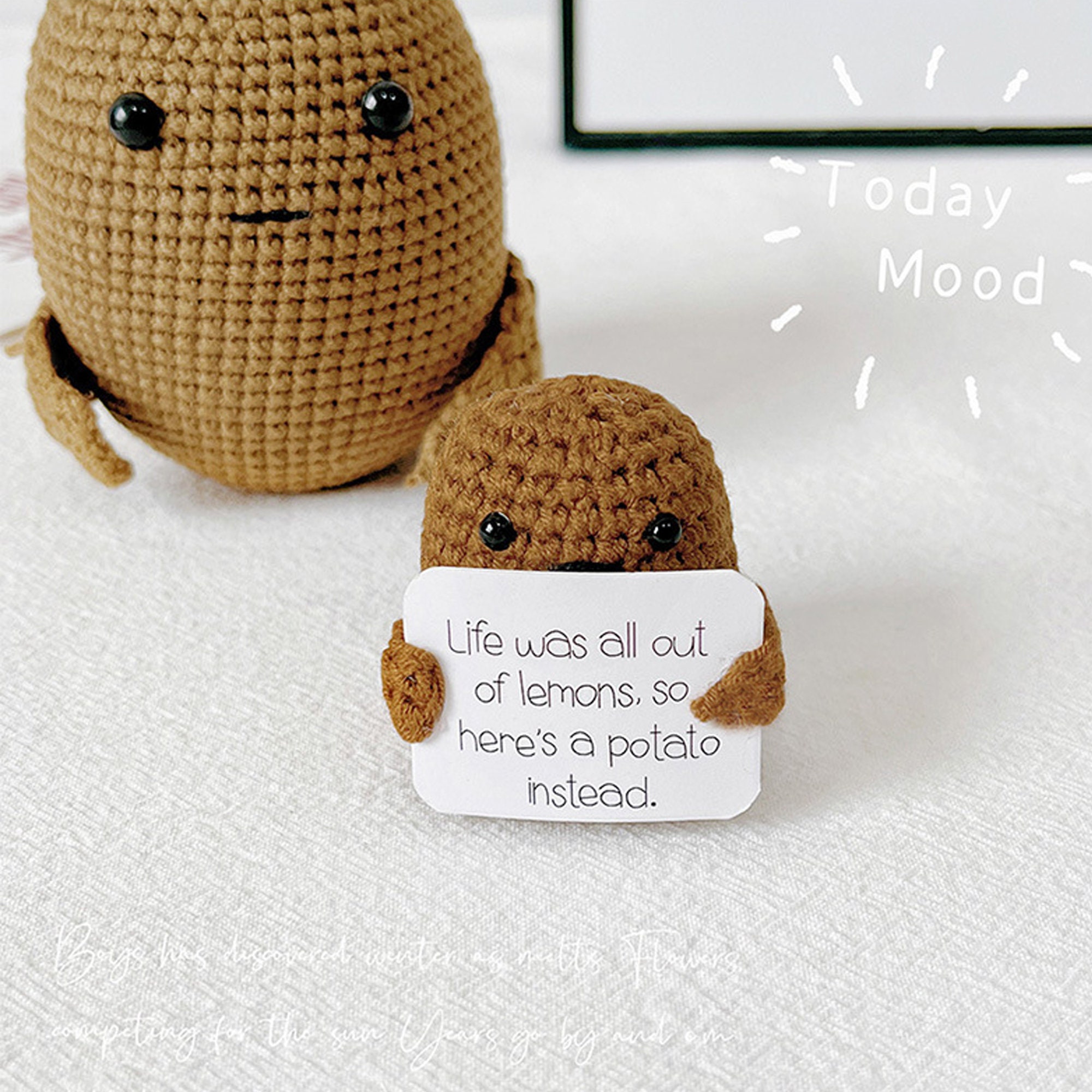 Cutecrochet Potato Positive Potato With Quotes Crochet - Etsy