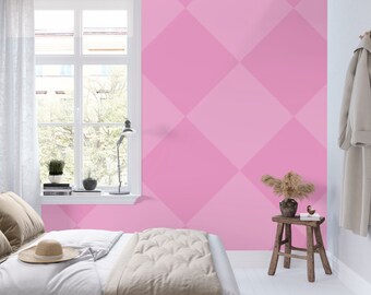 Pink Check Wallpaper - Etsy