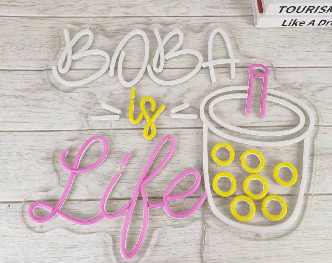 Custom Boba Bubble Milk Tea LED Neon Sign Boba is Life Neon - Etsy