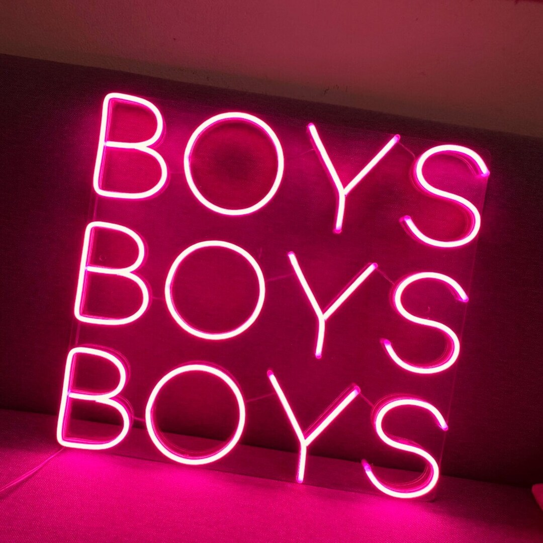 Boys Boys Boys LED Neon Sign | Bachlor Boy's Party Neon Light | Outdoor ...