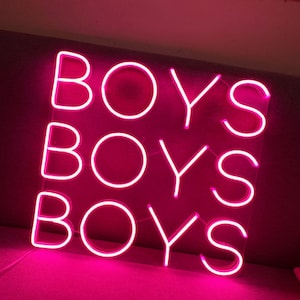 Boys Boys Boys LED Neon Sign | Bachlor Boy's Party Neon Light | Outdoor ...