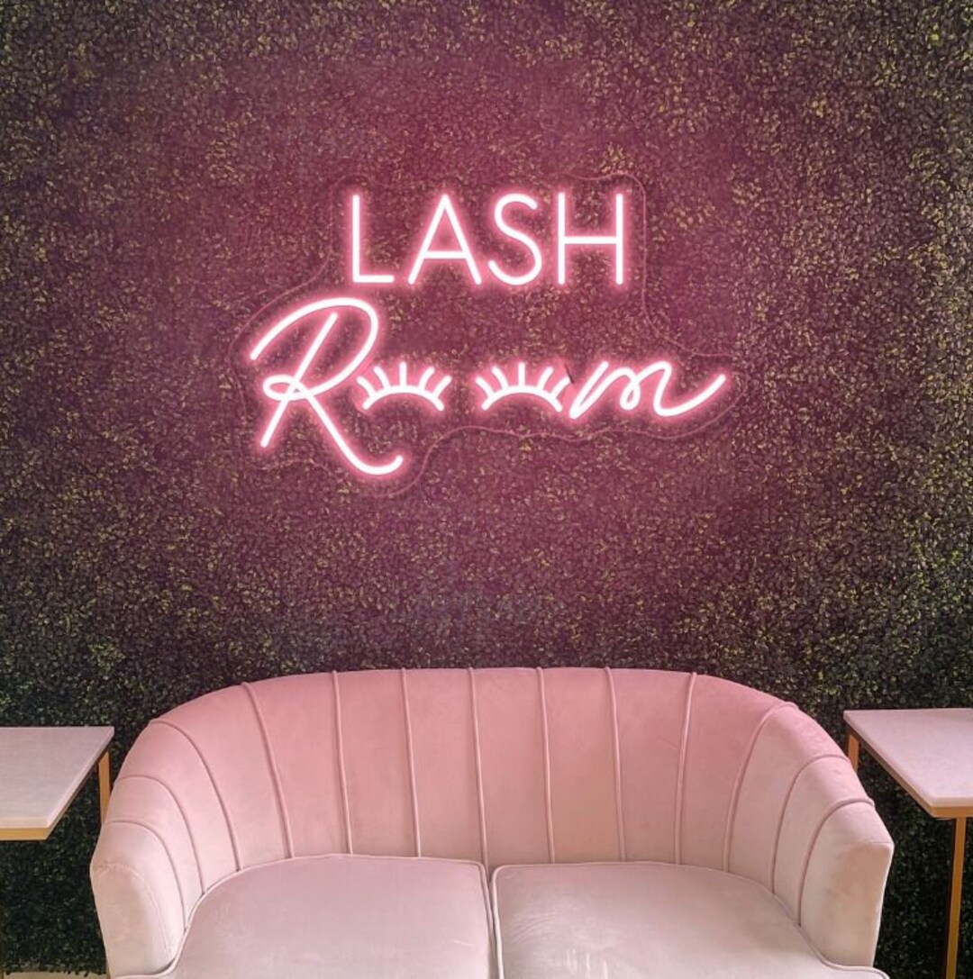 Custom Eyelashes LED Neon Sign | Beauty Salon Shop Neon Light | Logo ...
