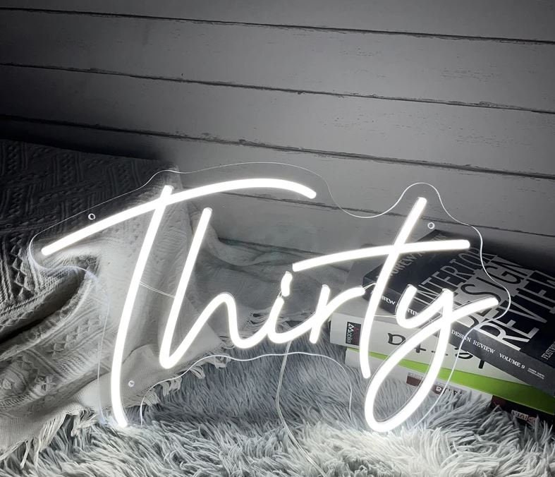 Custom "thirty" LED Neon Sign: 30th Birthday Party Decor - Etsy