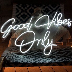 Good Vibes Only LED Neon Sign: Custom Party Wall Decor - Etsy