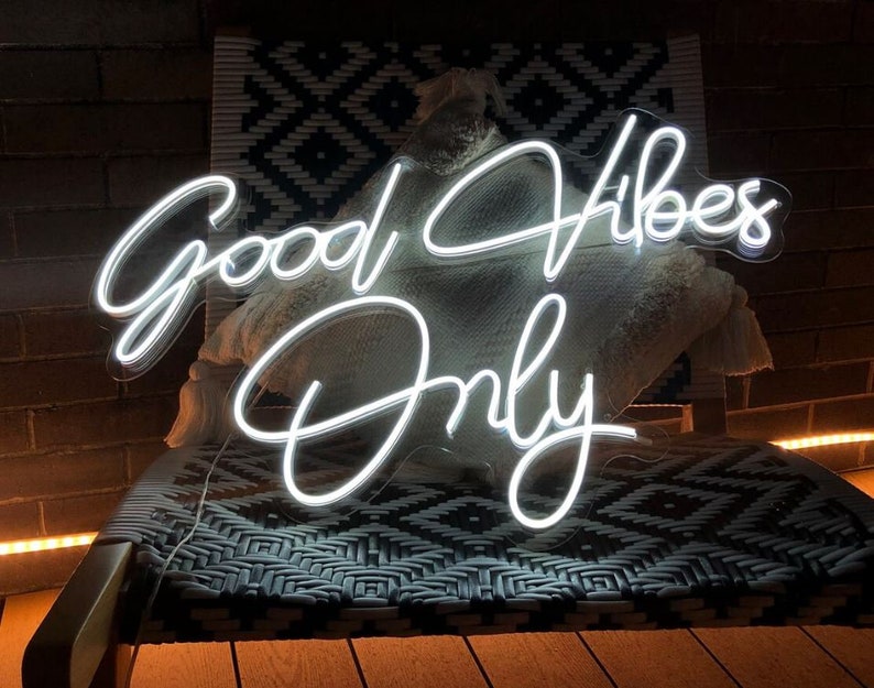 Good Vibes Only LED Neon Sign: Custom Party Wall Decor - Etsy