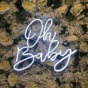 Oh Baby LED Neon Sign | Baby Shower Neon Light | Baby Birthday Neon ...