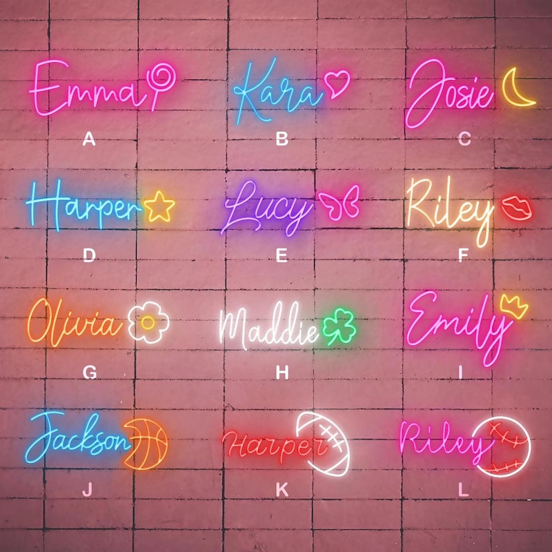 Emoji Neon Name Sign - Etsy