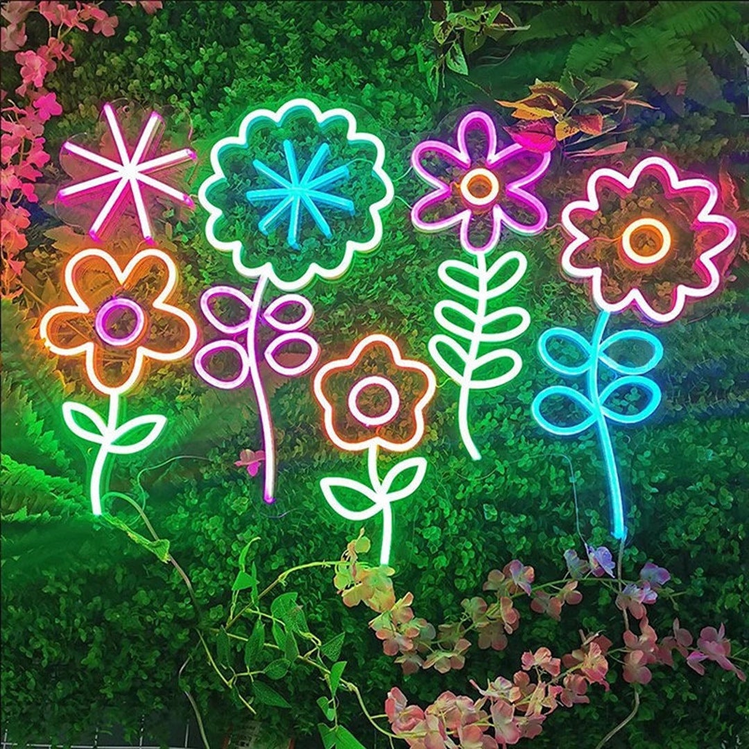 Custom Flowers LED Neon Sign | Neon Sign | Family Surname | Wedding ...