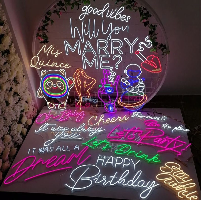 Custom LED Neon Sign: Personalized Name, Wedding Decor - Etsy Australia