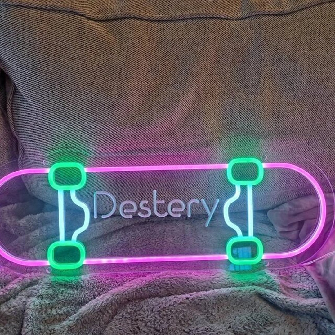 Custom Skateboard Name Neon Sign: Personalized LED Wall Art - Etsy