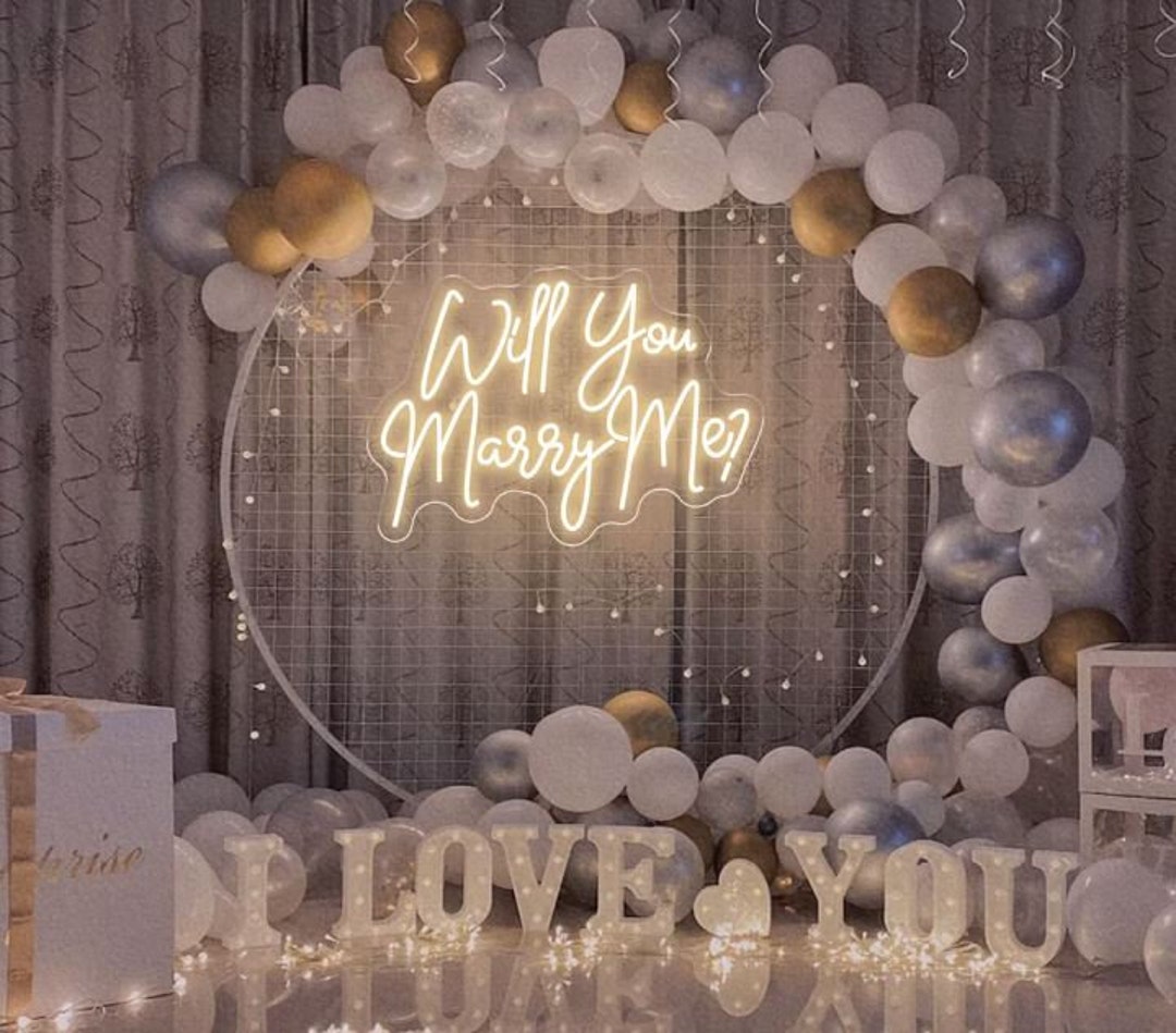 Will You Marry Me LED Neon Sign: Proposal Decor - Etsy