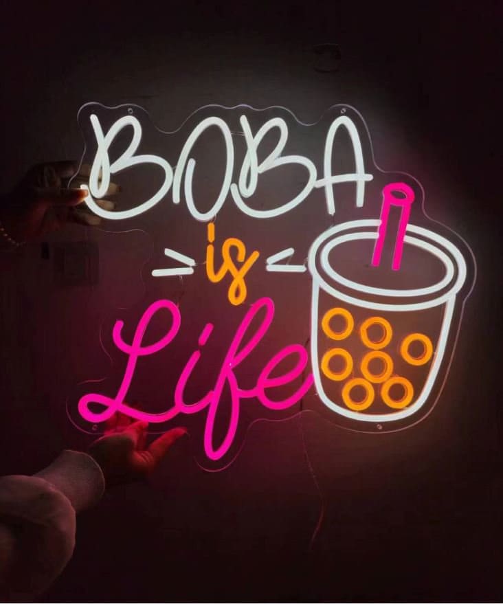 Custom Boba Bubble Milk Tea LED Neon Sign Boba is Life Neon - Etsy