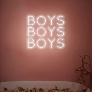 Boys Boys Boys LED Neon Sign | Bachlor Boy's Party Neon Light | Outdoor ...