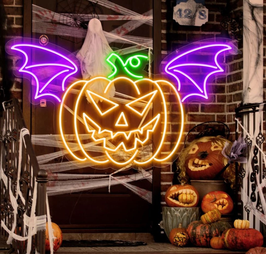 Halloween Pumpkin LED Neon Sign: Party Decor - Etsy