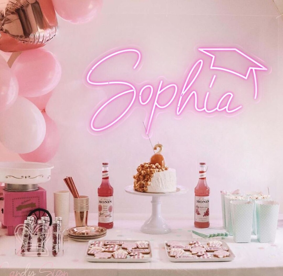 Custom Graduation Name LED Neon Sign: Personalized Party Decor - Etsy