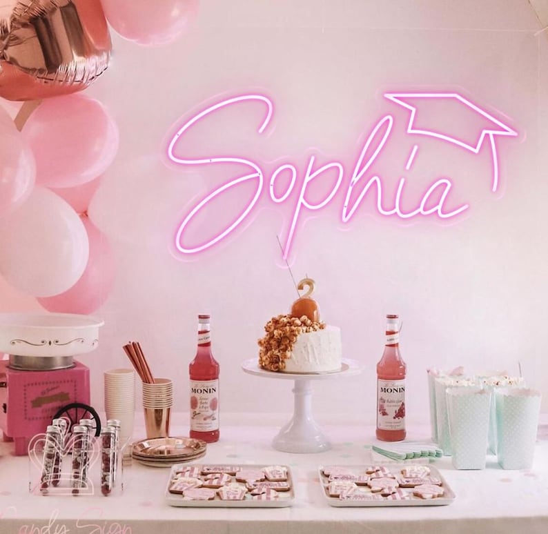 Custom Graduation Name LED Neon Sign: Personalized Party Decor - Etsy