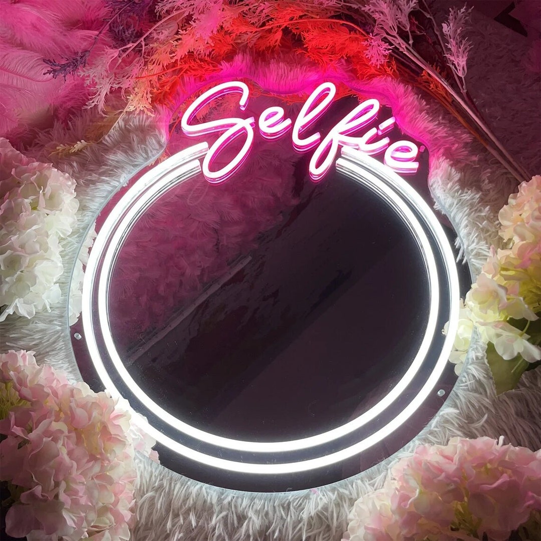 Custom Selfie Mirror LED Neon Sign: Wedding Decor, Beauty Salon Light ...