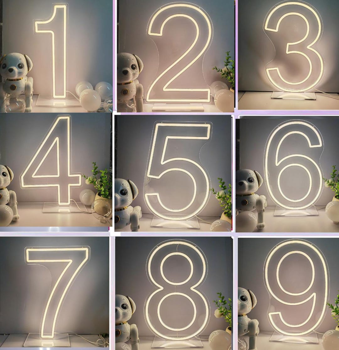Custom Number LED Neon Sign: Birthday Party Decor - Etsy
