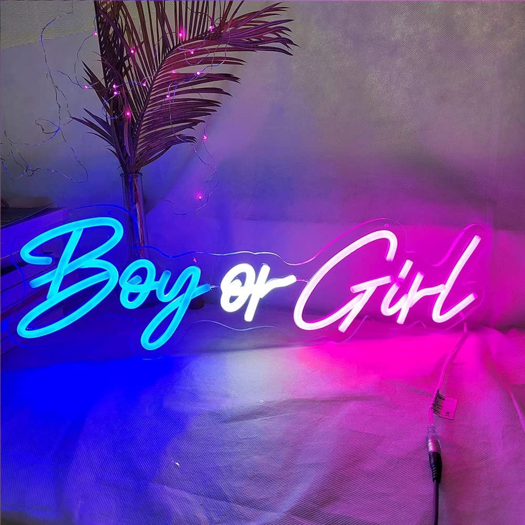 Boy or Girl LED Neon Sign | Personalized Custom Neon Signs | Baby ...