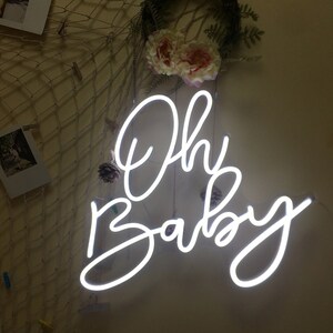 Oh Baby LED Neon Sign | Baby Shower Neon Light | Baby Birthday Neon ...