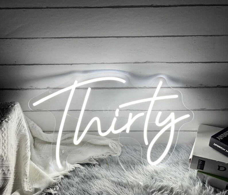 Custom "thirty" LED Neon Sign: 30th Birthday Party Decor - Etsy