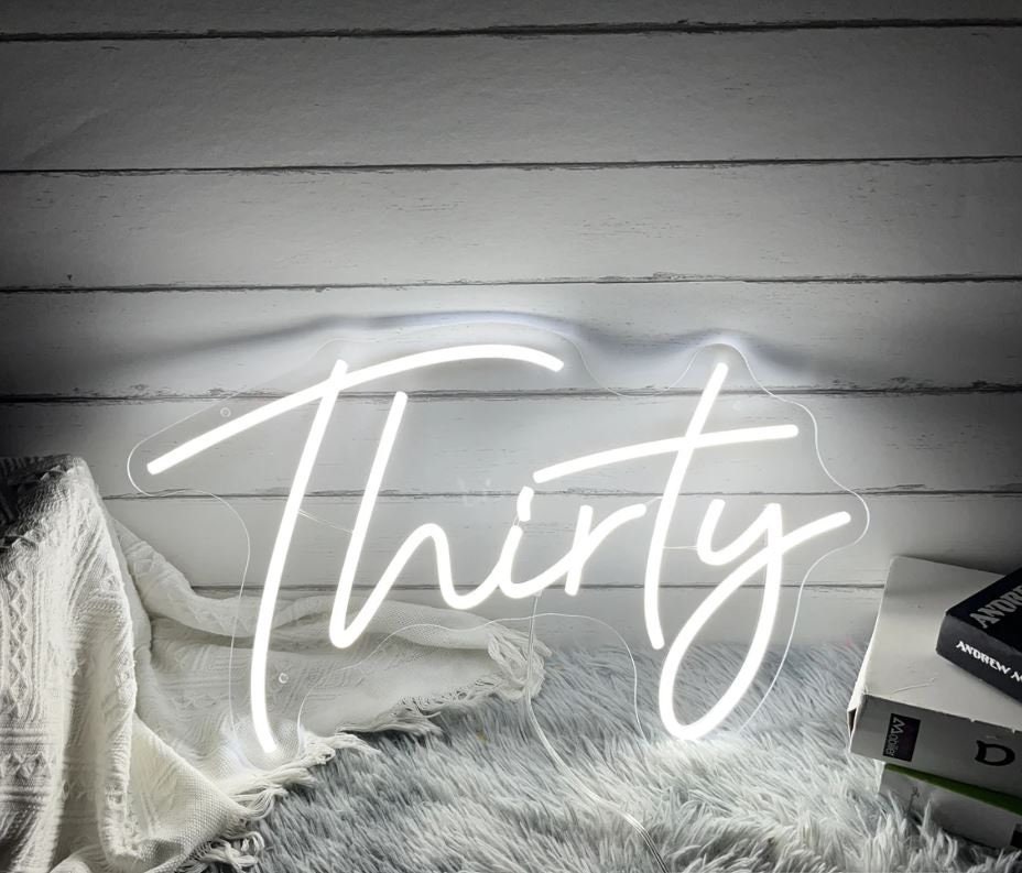 Custom "thirty" LED Neon Sign: 30th Birthday Party Decor - Etsy