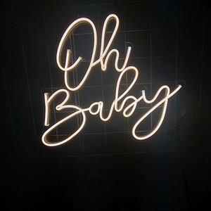 Oh Baby LED Neon Sign | Baby Shower Neon Light | Baby Birthday Neon ...