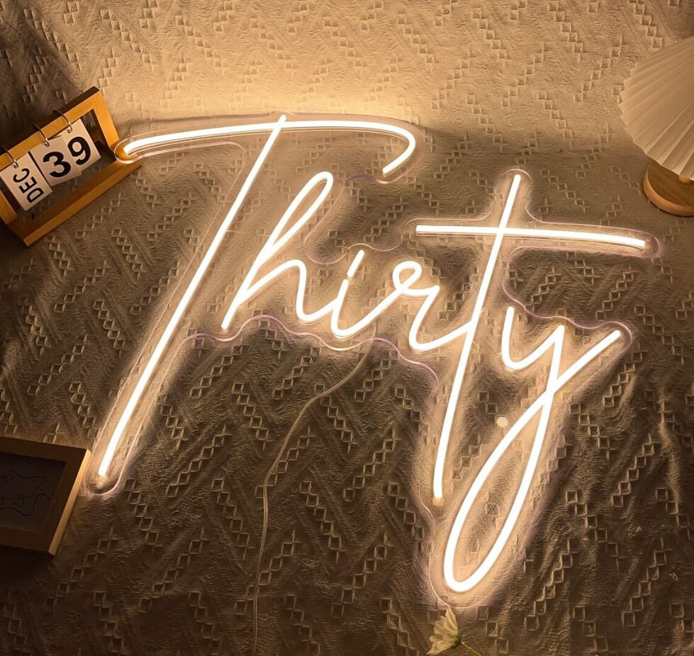 Custom "thirty" LED Neon Sign: 30th Birthday Party Decor - Etsy