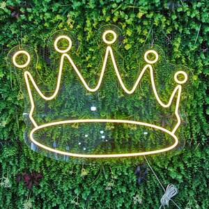 Crown LED Neon Sign: Personalized Night Light, Wall Decor - Etsy
