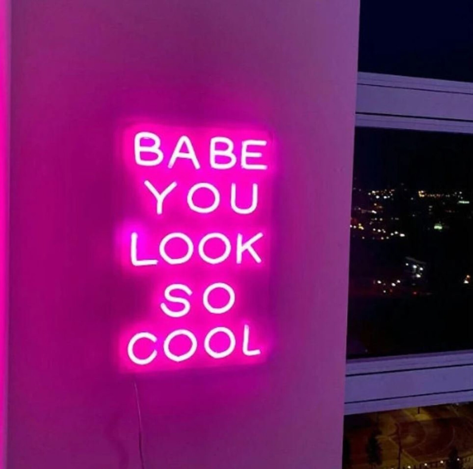 Babe You Look so Cool LED Neon Sign | Custom Wall Decor - Etsy