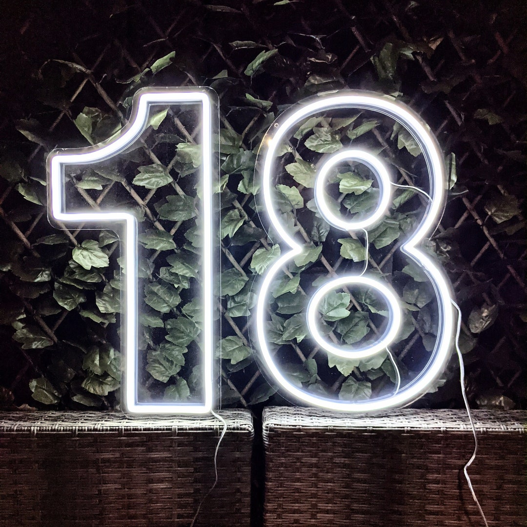 18 Eighteen Birthday Neon Sign | Personalized Birthday Custom Neon ...