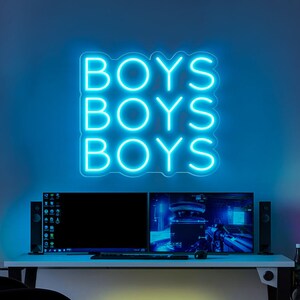 Boys Boys Boys LED Neon Sign | Bachlor Boy's Party Neon Light | Outdoor ...